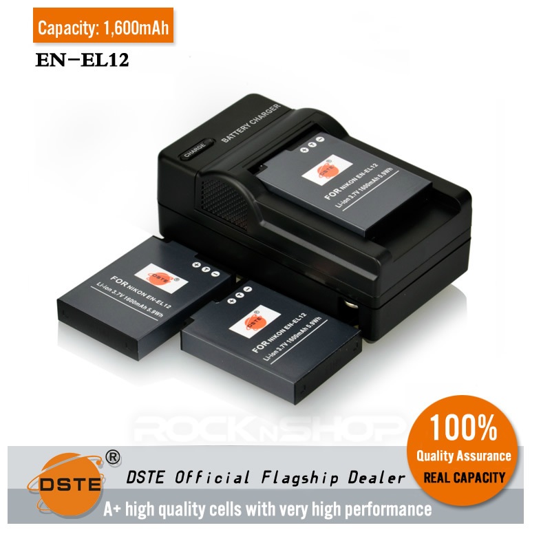 DSTE EN-EL12 ENEL12 Replacement Battery or Charger for Nikon S6200 P300 ...