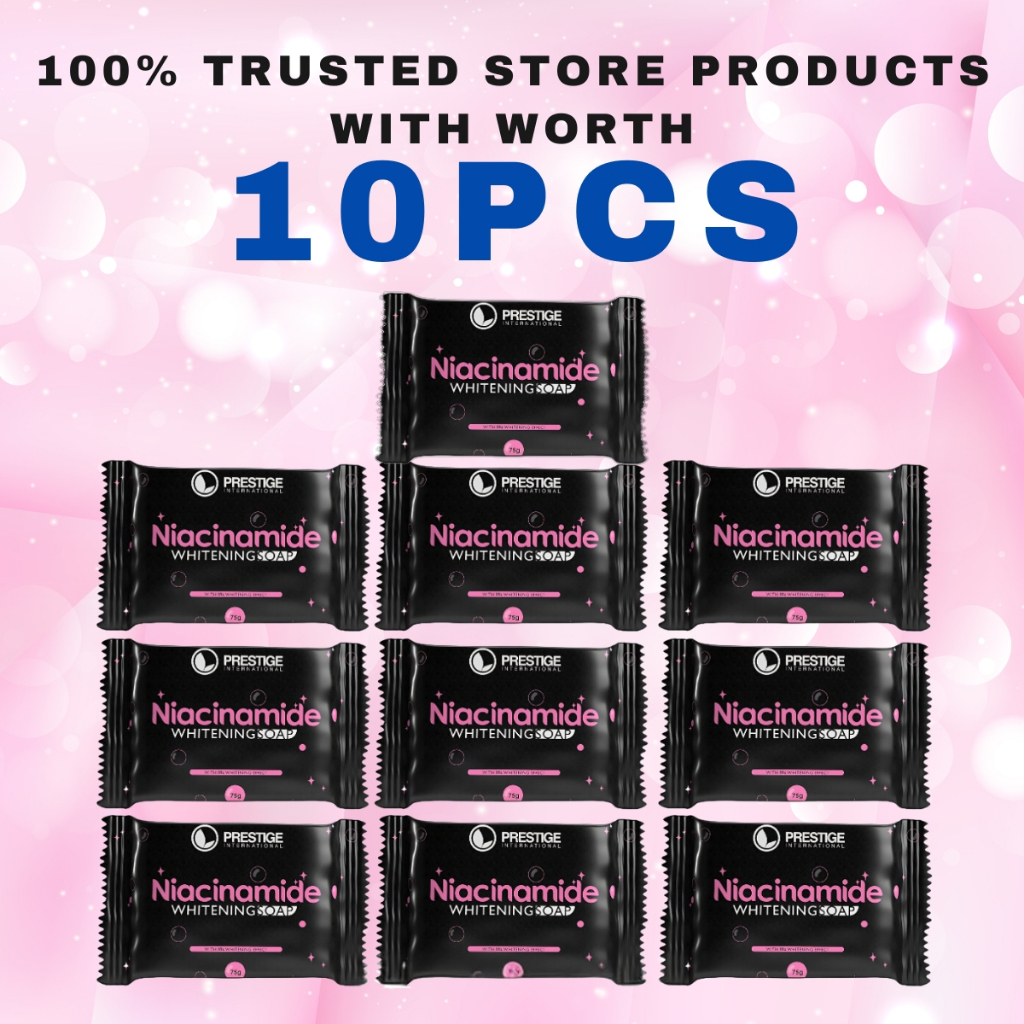PRESTIGE NIACINAMIDE 10x WHITENING SOAP 3pcs,5pcs,10pcs 75G | Shopee ...