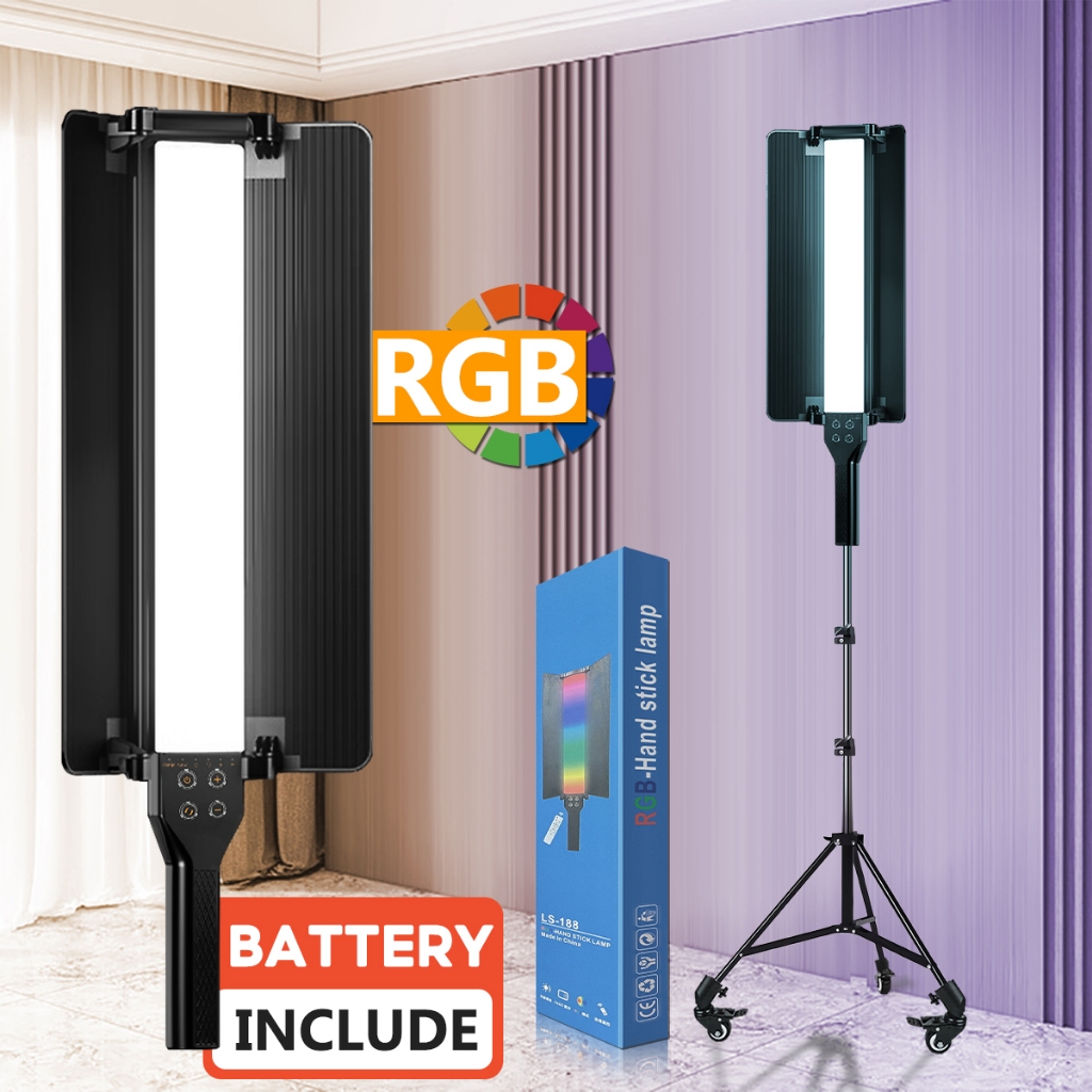 RGB Light Photography Fill Light Handheld Studio LED Lighting Kit Dimmable Video Tripod Stand ...