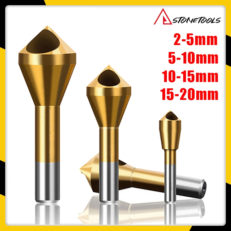 4pcs Titanium Coated Countersink Deburring Drill Taper Hole Cutter ...