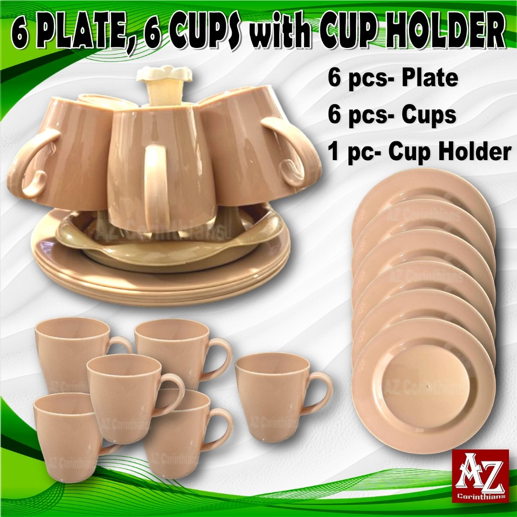 6 set Tableware Coffee Cups , Cup Holder, Plates | Shopee Philippines