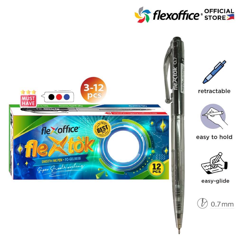 FlexOffice FlexTok Gel Pen Bestseller 0.5 - 3pcs/6pcs/12pcs - 3color ...