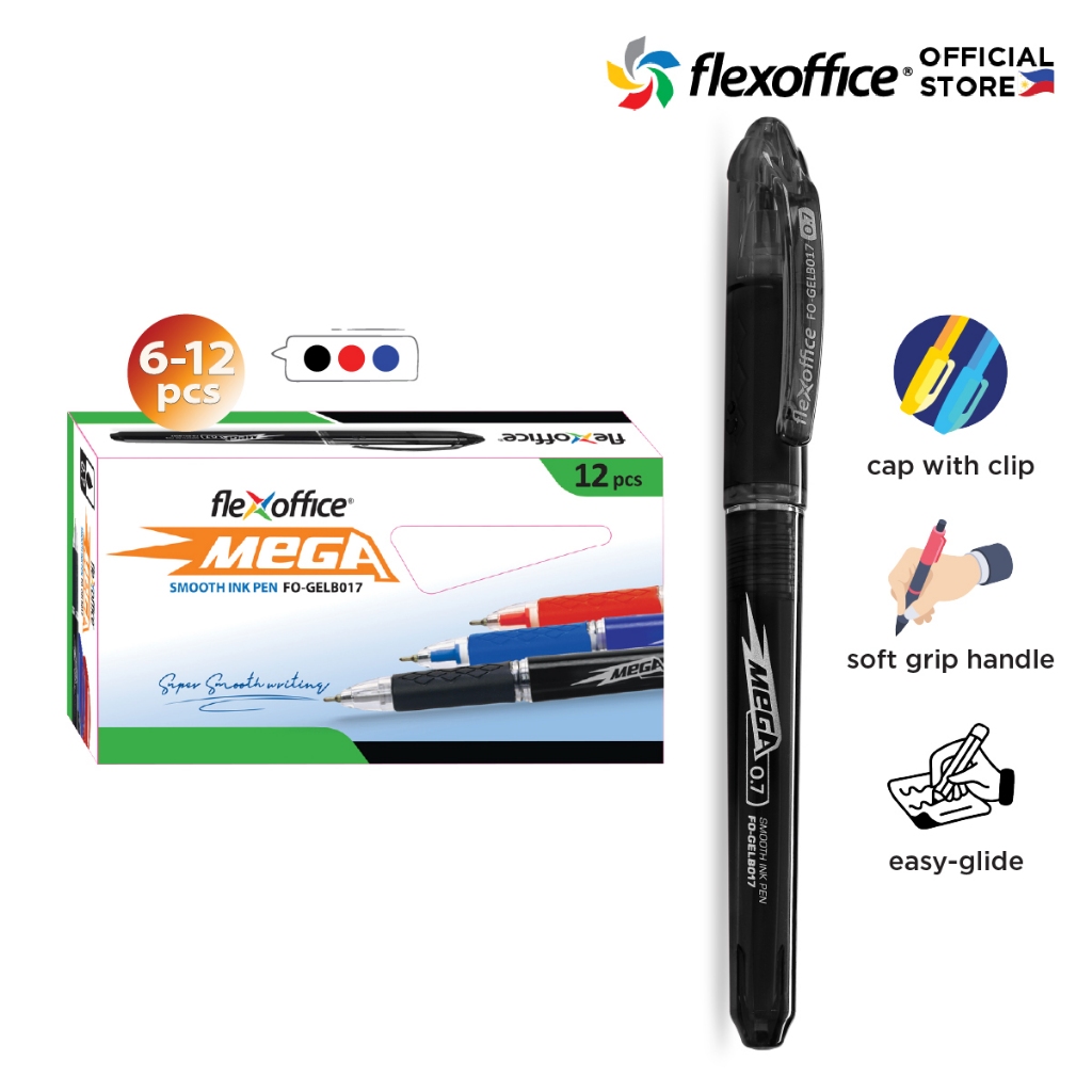 FlexOffice Mega GelPen 0.7mm - 6pcs/box 12pcs - 3 color - Smooth Ink ...