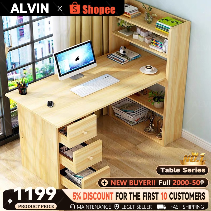 ALVIN Desk Bookshelf Combination Study Table Writing Table Bookcase One ...
