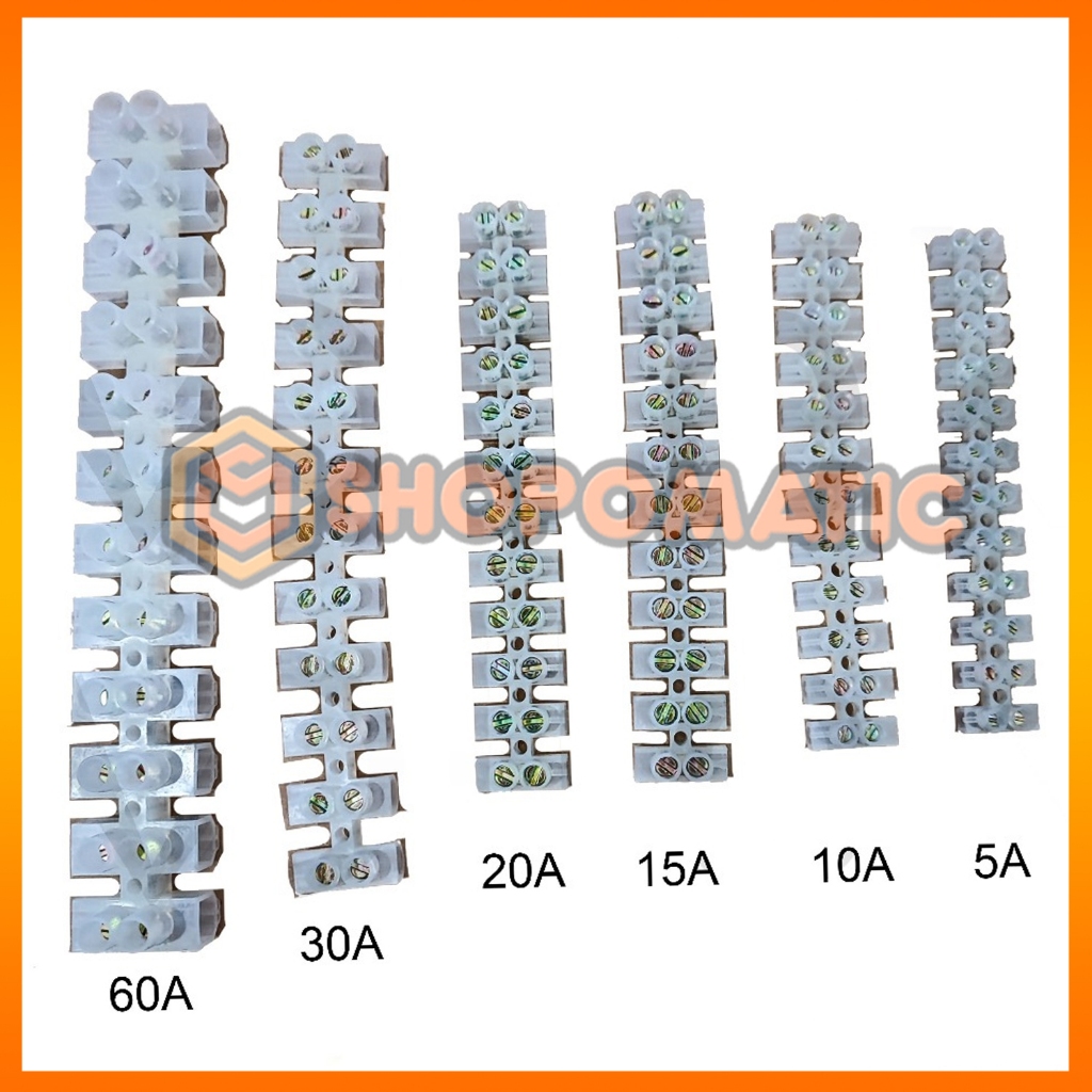 ⭐Terminal Block Plastic Wire Connector Strip Barrier Screw 5A 10A 15A ...