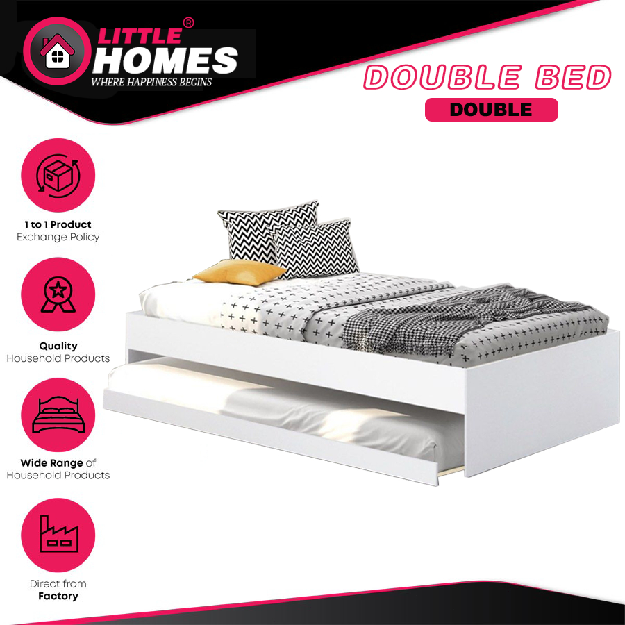 Classic Wooden Single Bed Frame Single Pull-out Bed/2 Drawers | Shopee ...