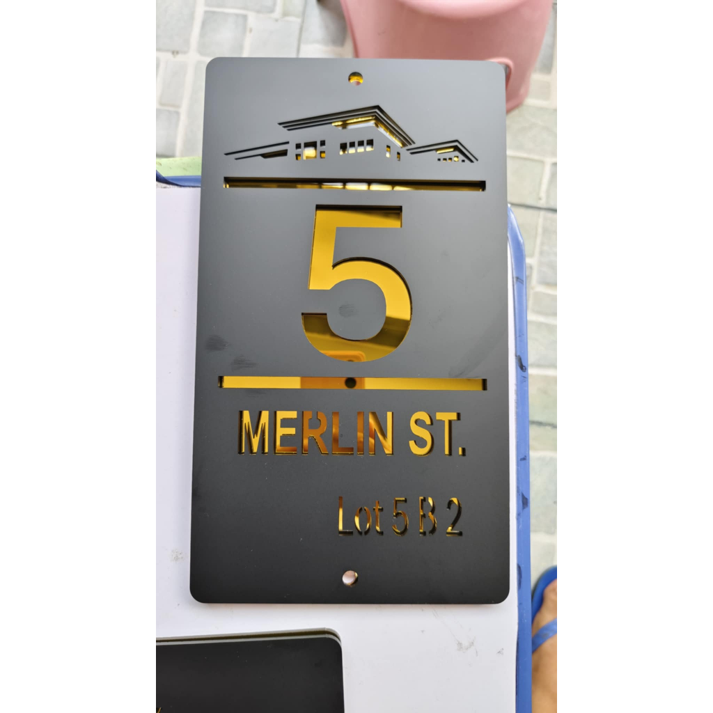 14x9 inch House Number/Signage/Marker/Acrylic/Laser cut | Shopee ...