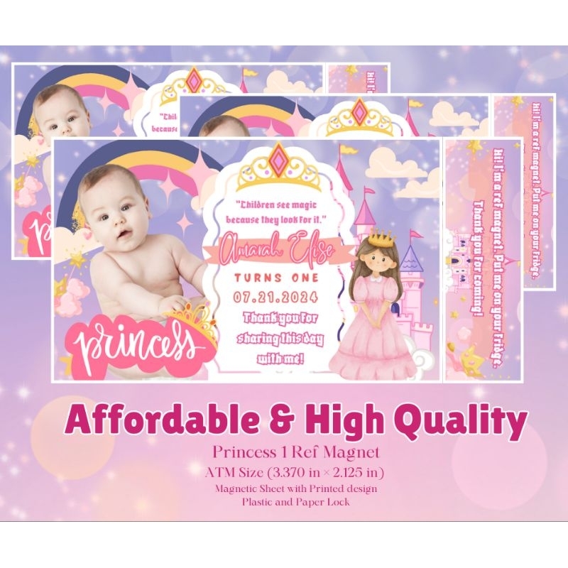 Customized Ref Magnet Souvenir for Baby Girl Birthday or Baptism ...