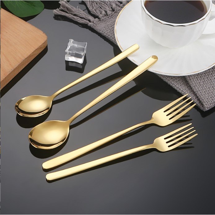 Kitchen Circle Gold Cutleries Gold Spoon Gold Fork Gold Chopstick Set ...