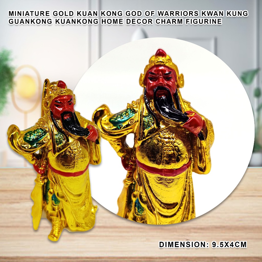 Fea Store Miniature Gold KUAN KONG - God of Warriors Kwan kung Guankong ...