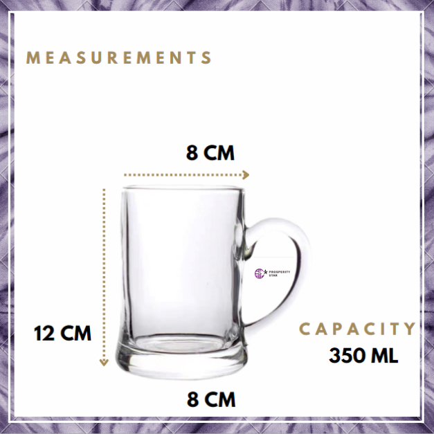 [2PCS] 350ML Makapal Baso Beer Mug Transparent Glassware Drinkware Set ...