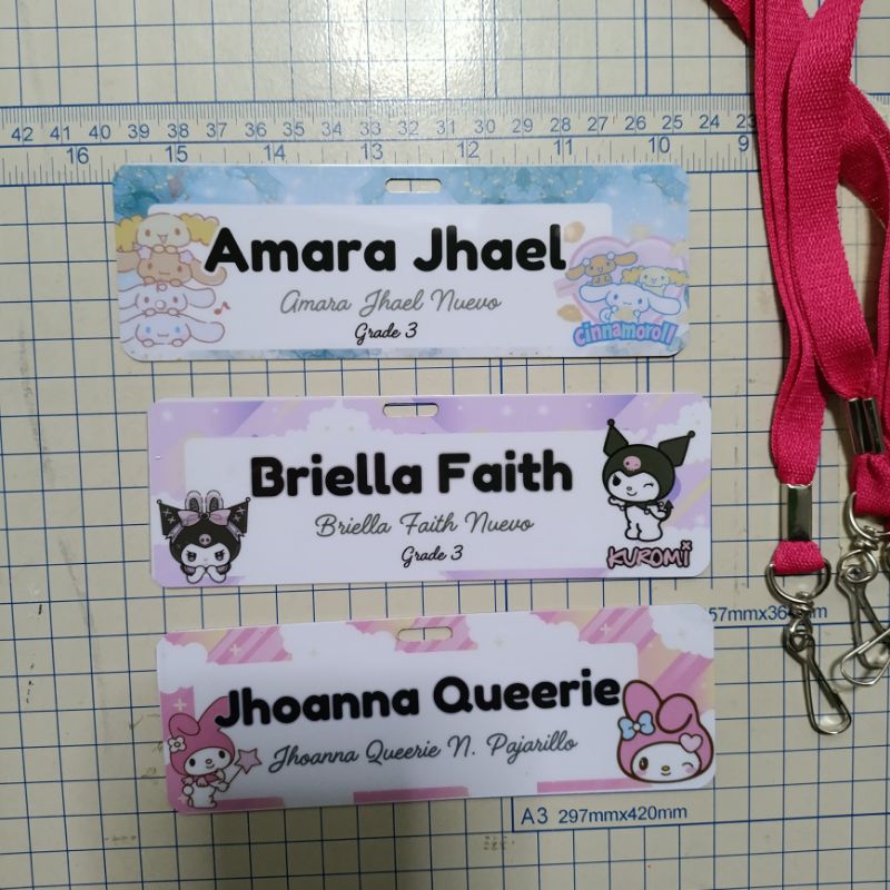 NAME TAG Laminate / PVC for school with FREE ID LACE | Shopee Philippines