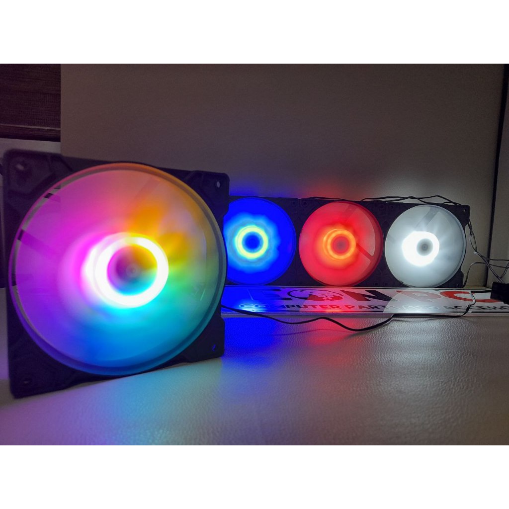 12cm 120mm LED FAN RAINBOW RGB FOR PC MOLEX FREE SCREWS HIGHSPEED FANS ...