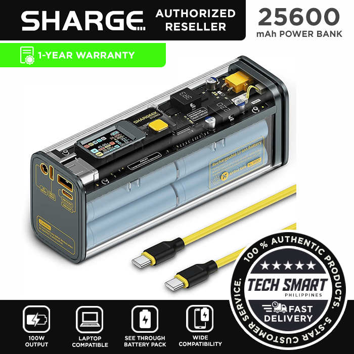 SHARGE Portable Charger, STORM 2 100W 25600mAh Laptop Power Bank, World ...