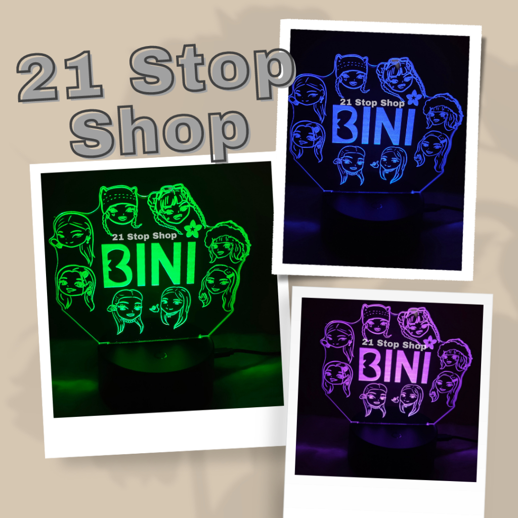 BINI P-pop group solo MEMBERS PH Blooms design 3D Acrylic LED Lamp Idol ...