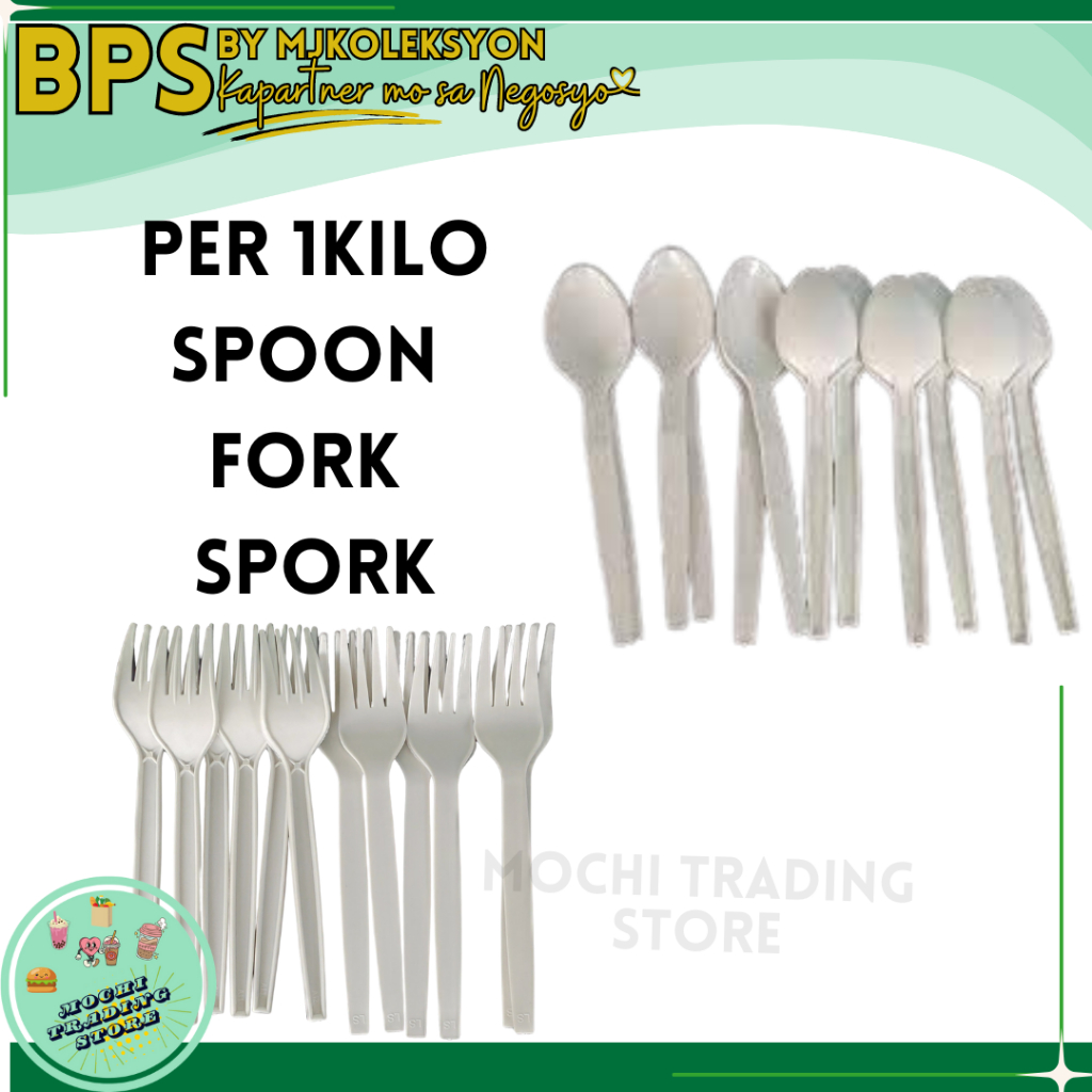 1kilo Spoon Fork Spork White Black for Take out Meal Box/ SHP5 ...