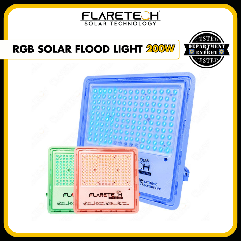 Flaretech RGB Solar Flood Light PX Series 200W | Shopee Philippines