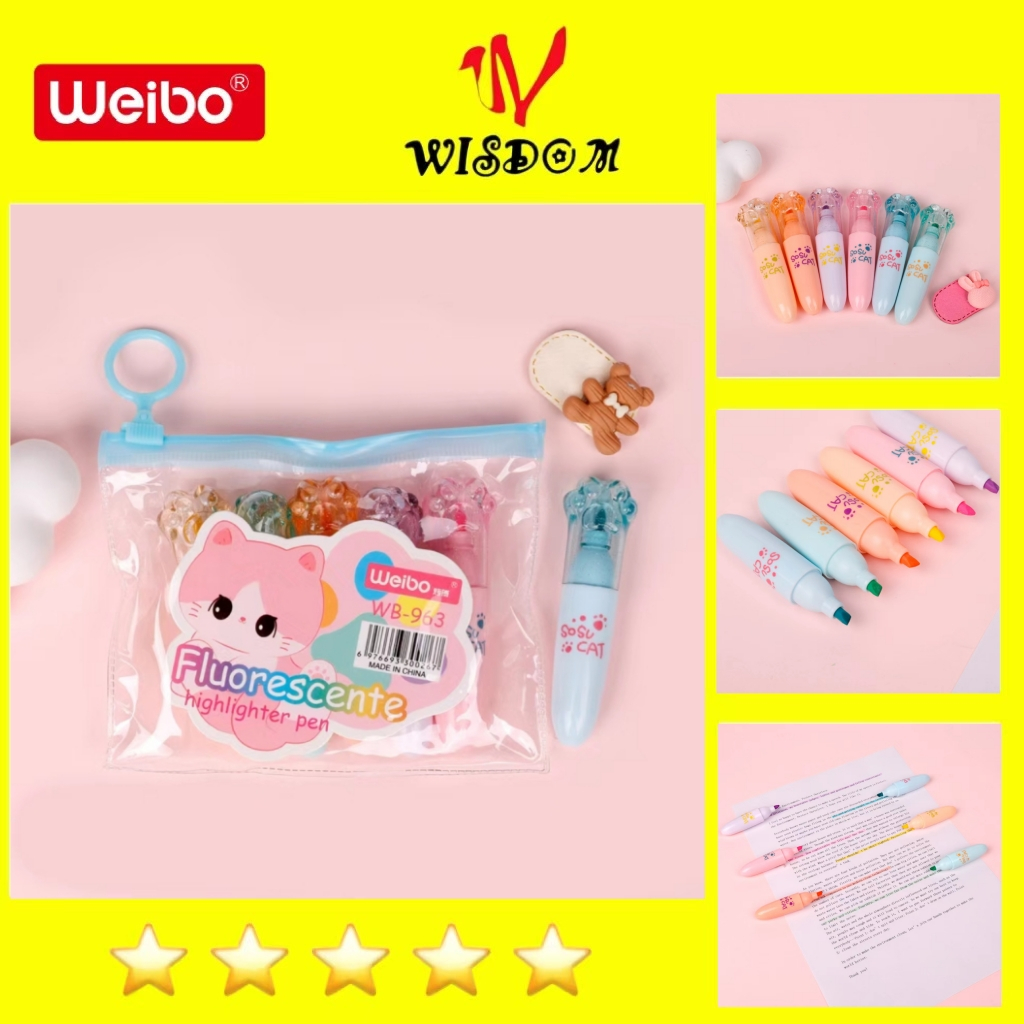 WISDOM WEIBO WB-963-6 HIGHLIGHTERS | Shopee Philippines