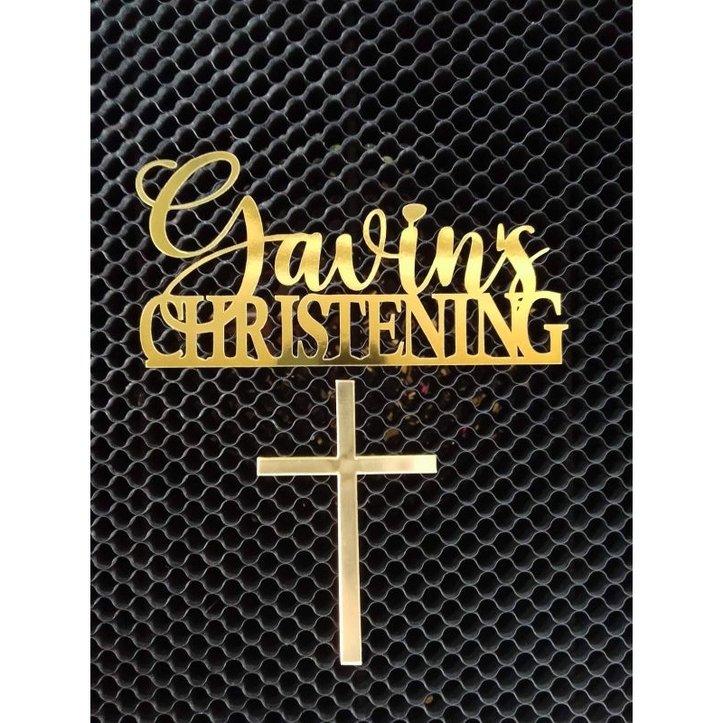 Customized Cake Topper, Christening/Dedication, ACRYLIC or CARDSTOCK ...