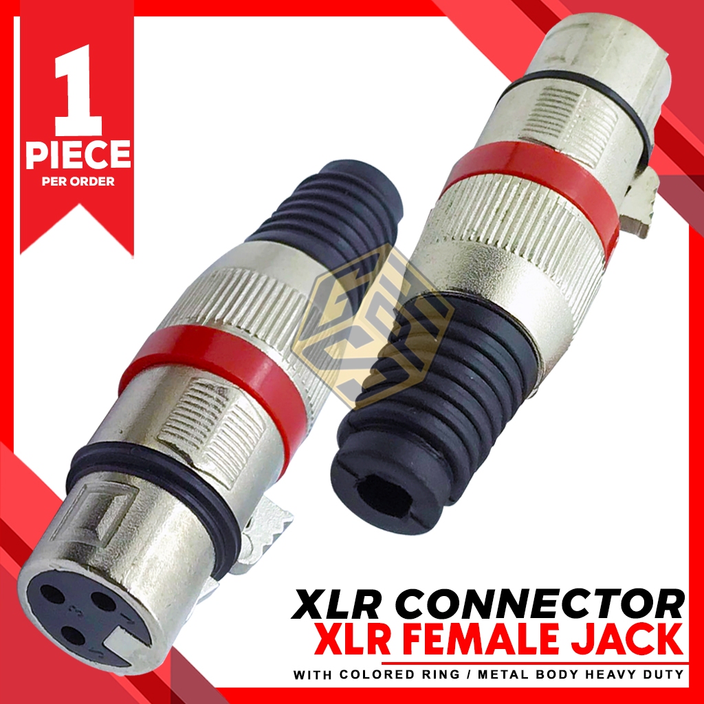 XLR 3 Pin Female Jack Plug Audio Microphone Cable Connector Colored ...
