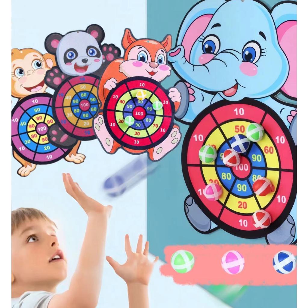 Dart Board For Kids Cartoon Themed Sticky Ball Toys Target Fun and ...