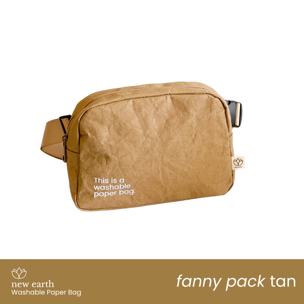 New Earth Fanny Pack Washable Paper Bag Tan | Shopee Philippines