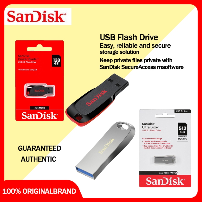 SanDisk Mini Super Luxury 128GB 256GB 512GB USB 2.0/3.1 Flash Drive USB ...