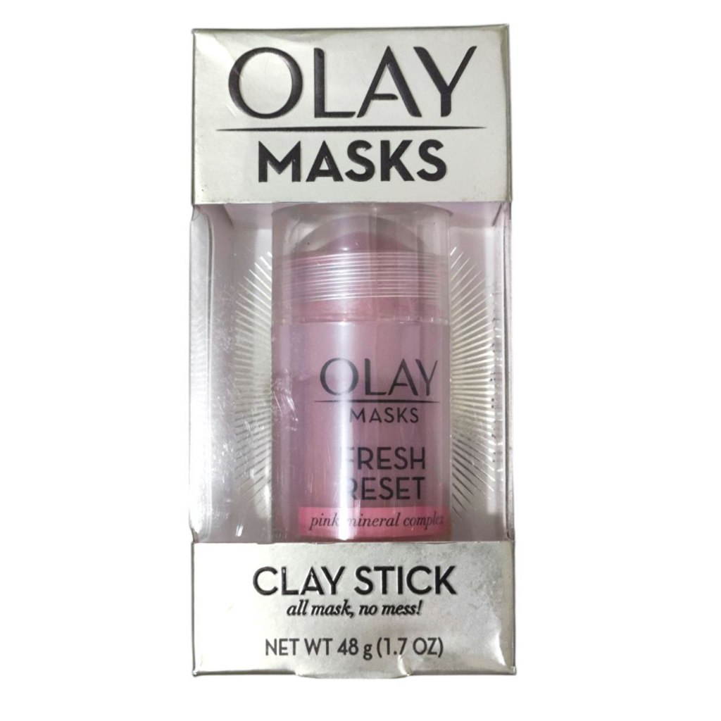 Olay Clay Stick Face Mask, Fresh Reset, Pink Mineral Clay Complex 48g ...