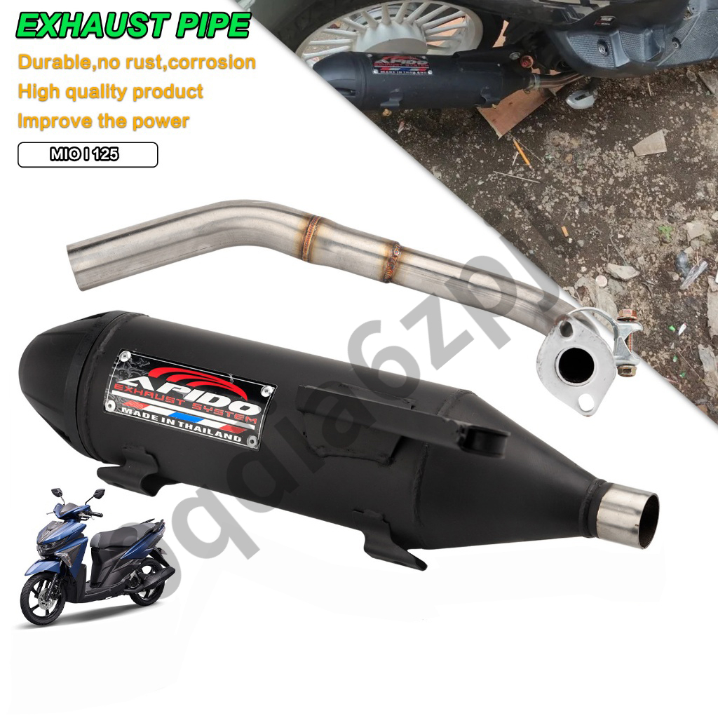 APIDO MUFFLER pipe V3 for Mio i 125/M3/Mio Soul i 125/GT/GRAVIS chrome ...