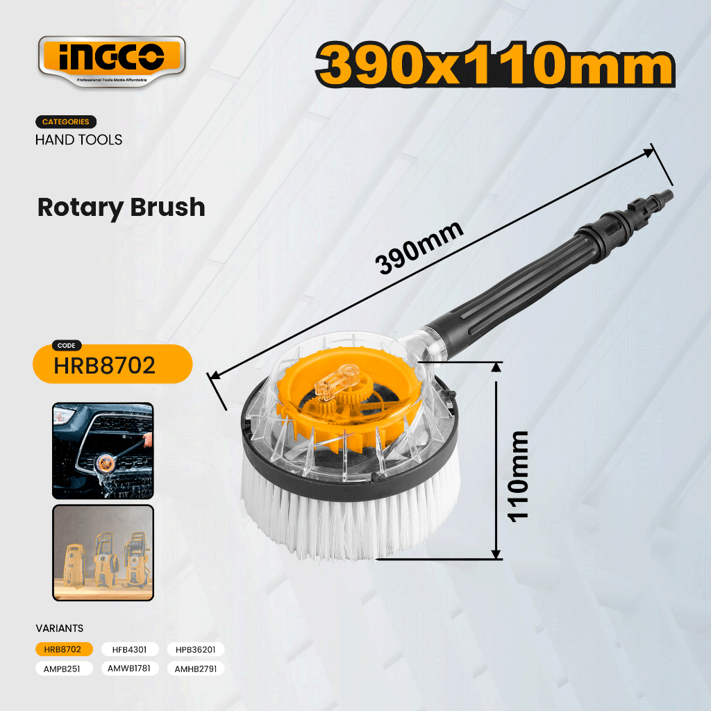 Ingco High Pressure Washer Brush Cleaning Tools for Car Washing HRB8702 ...