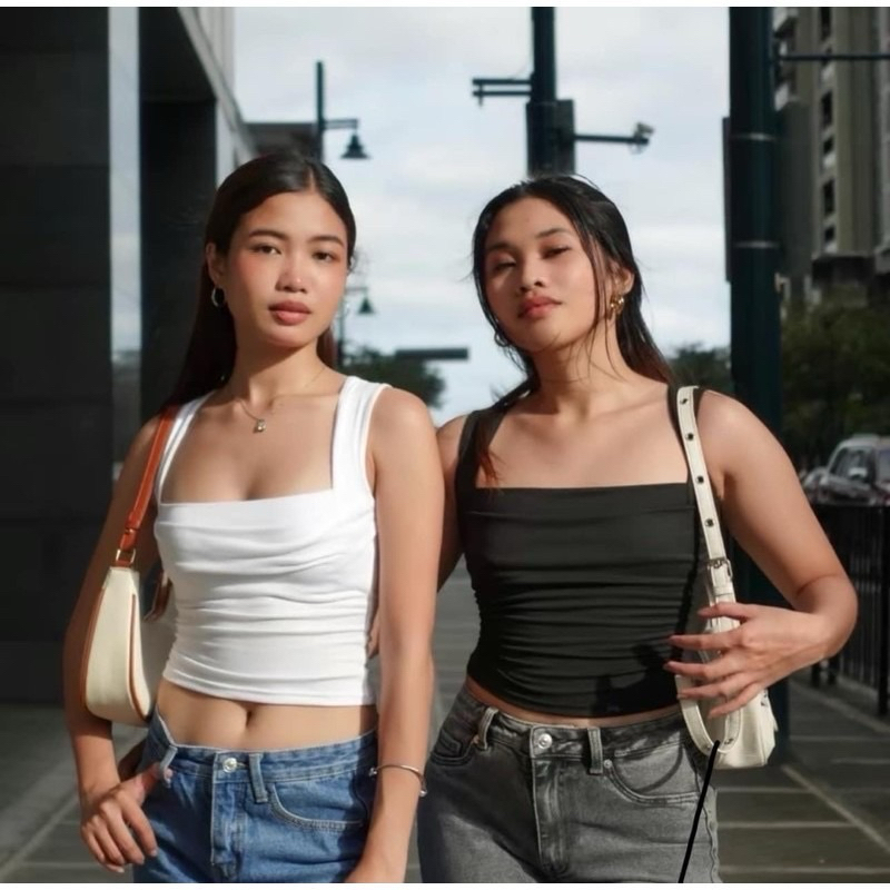 |MXN| Bella Casual Double Line Top | Shopee Philippines