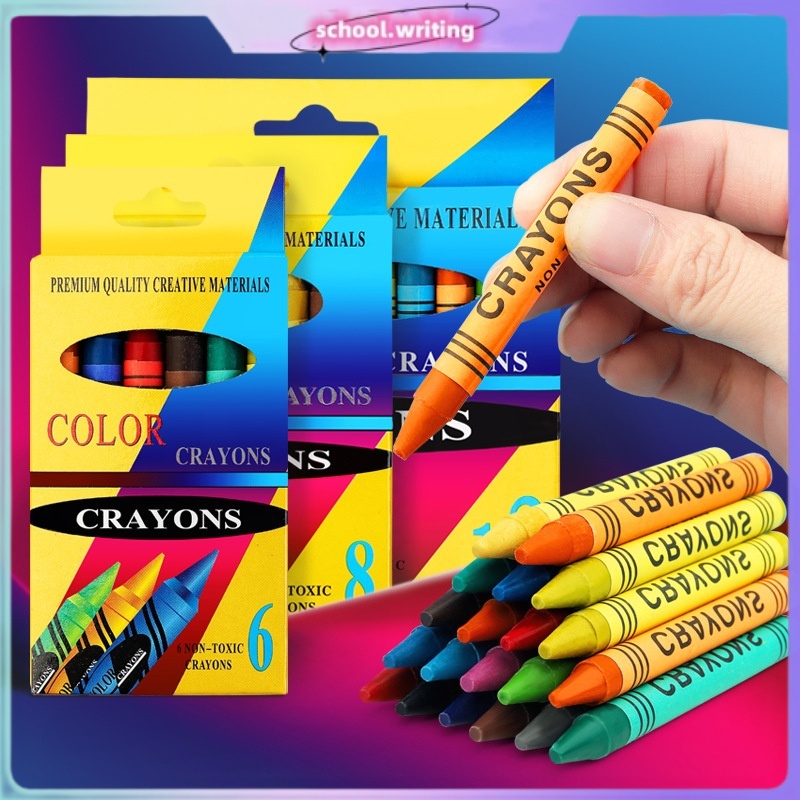 6/8/12/24pc Set Generic Crayon Crayons Set School Supplies Art Painting ...