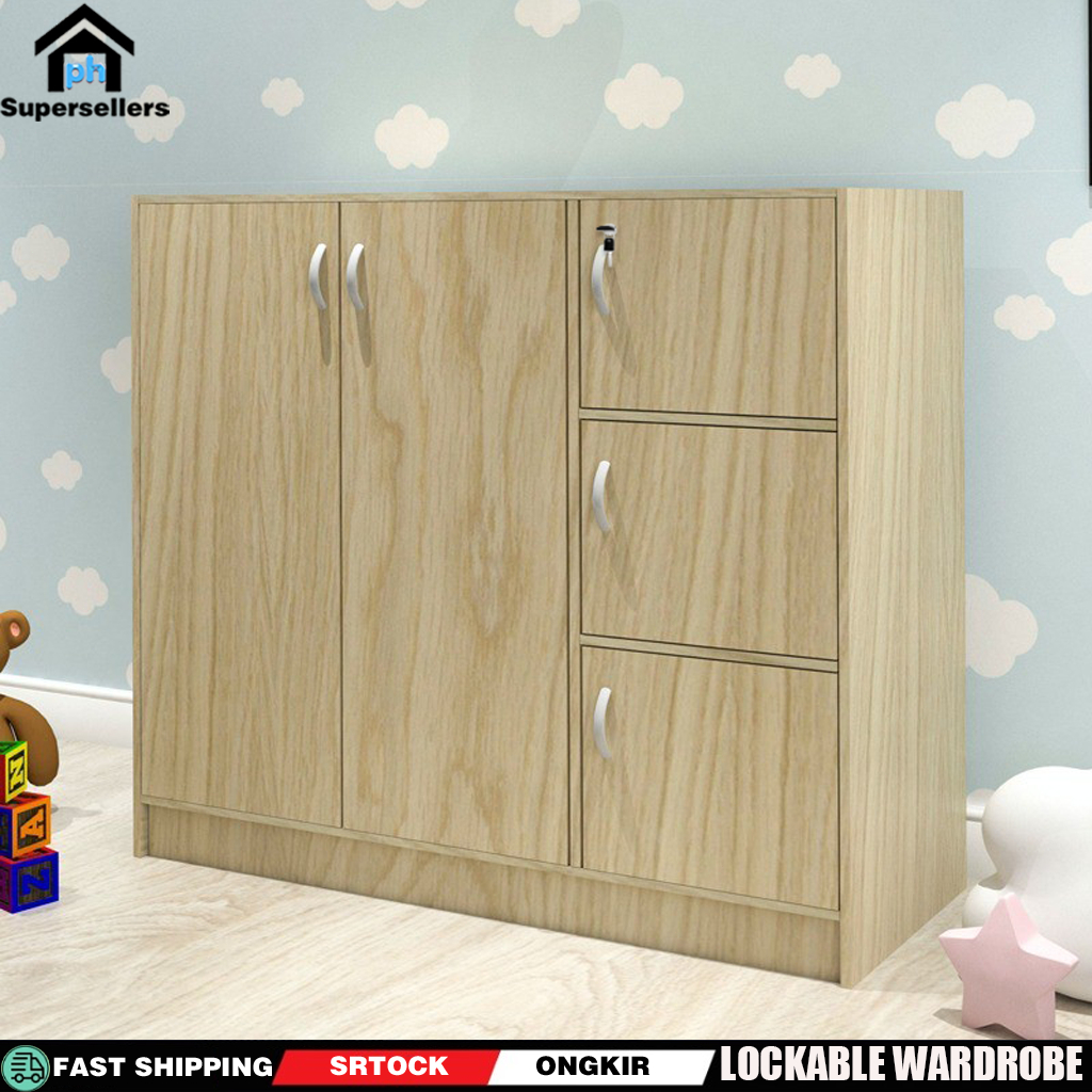 Almari pakaian rak buku/almari pakaian bilik/almari simpanan bilik ...