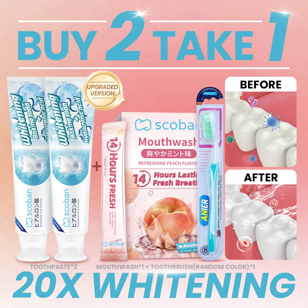 【Upgrade】scoban teeth Whitening toothpaste Peppermint Food Graded ...