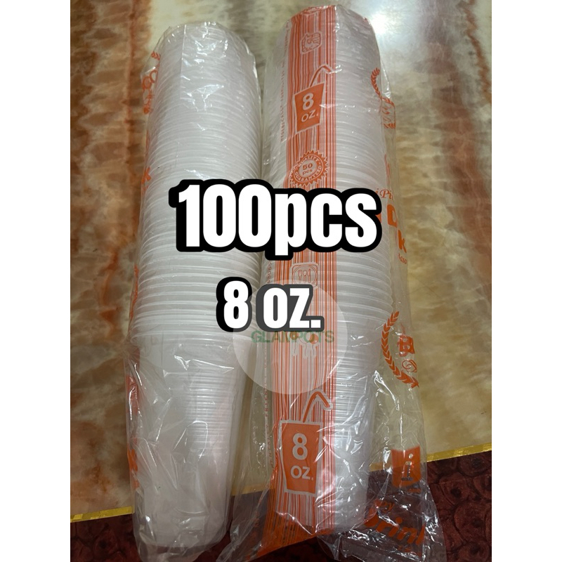 8oz DISPOSABLE PLASTIC CUPS 100pcs | Shopee Philippines