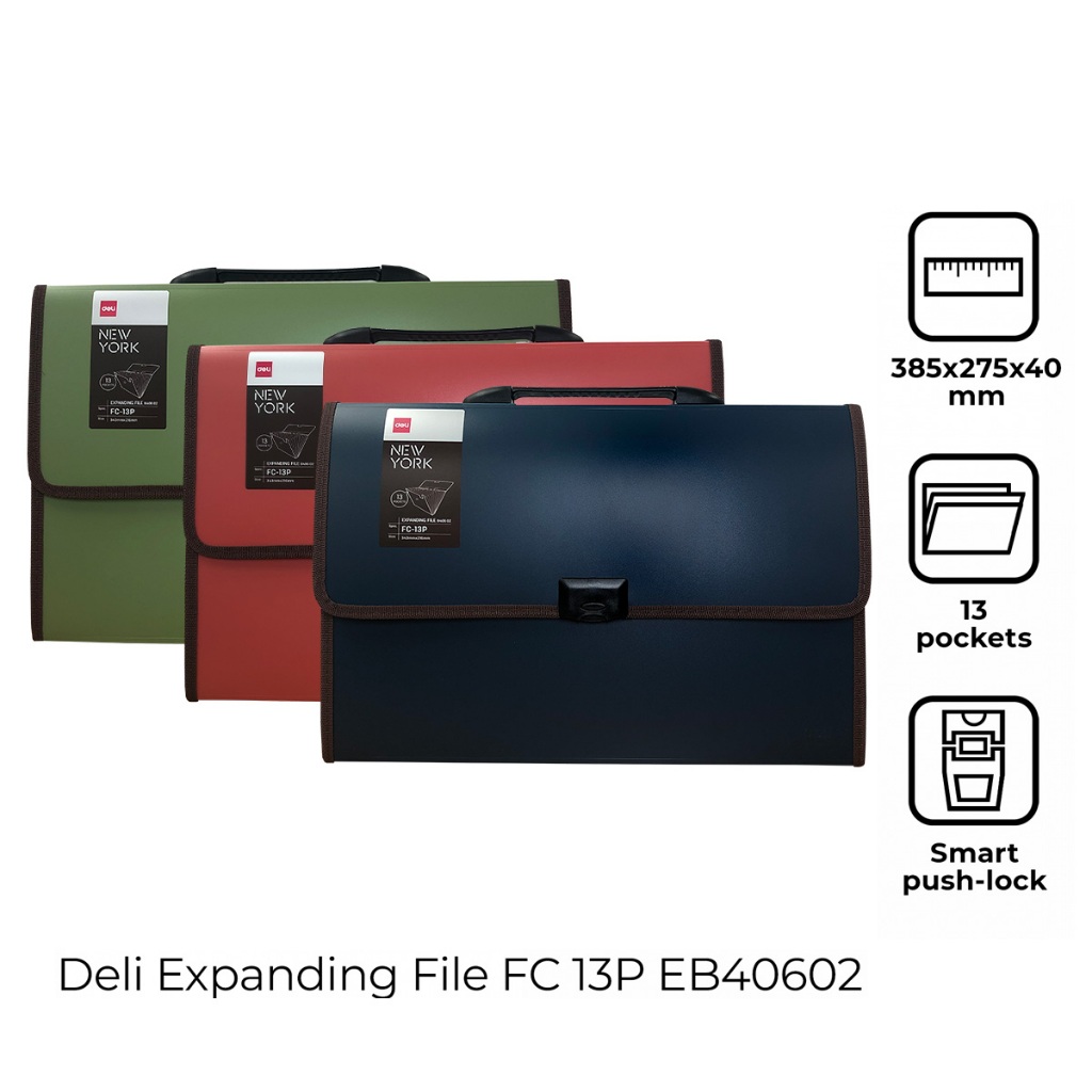 Deli EB40602 File & Folder Expanding File FC 13P (1PC) [7518B40602 ...