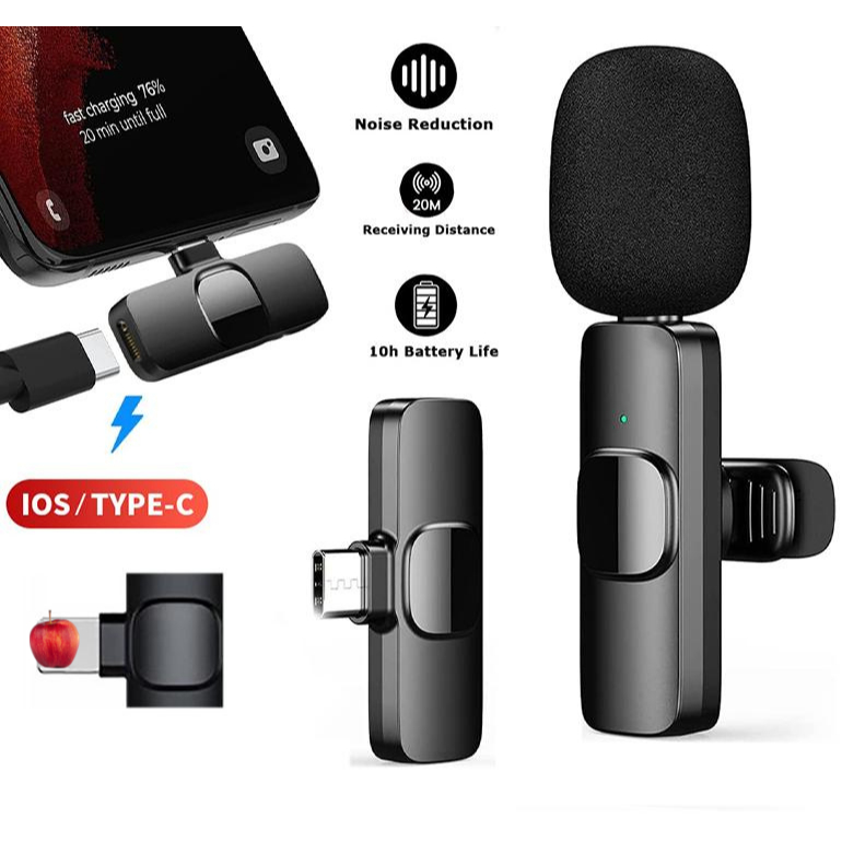 K9 Wireless Microphone for IOS and Android Phones with 9ms Ultra Low Latency and Automat ...