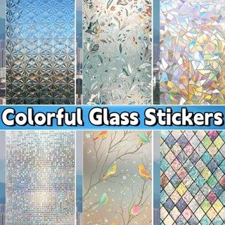 Colorful Window Sticker glass privacy window Self adhesive Frosted ...
