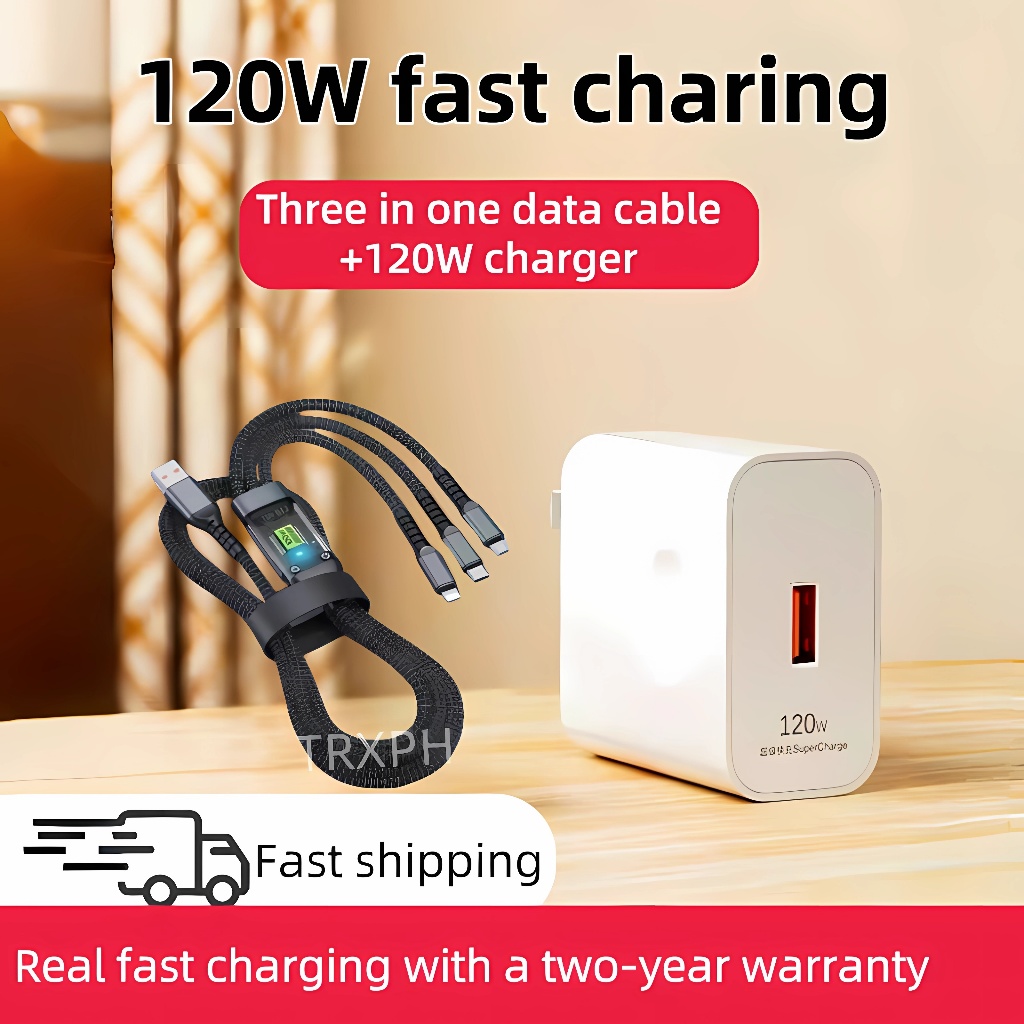3in1 120W USB Adapter +CABLE Charger Set Charger Mobile Phone charger ...