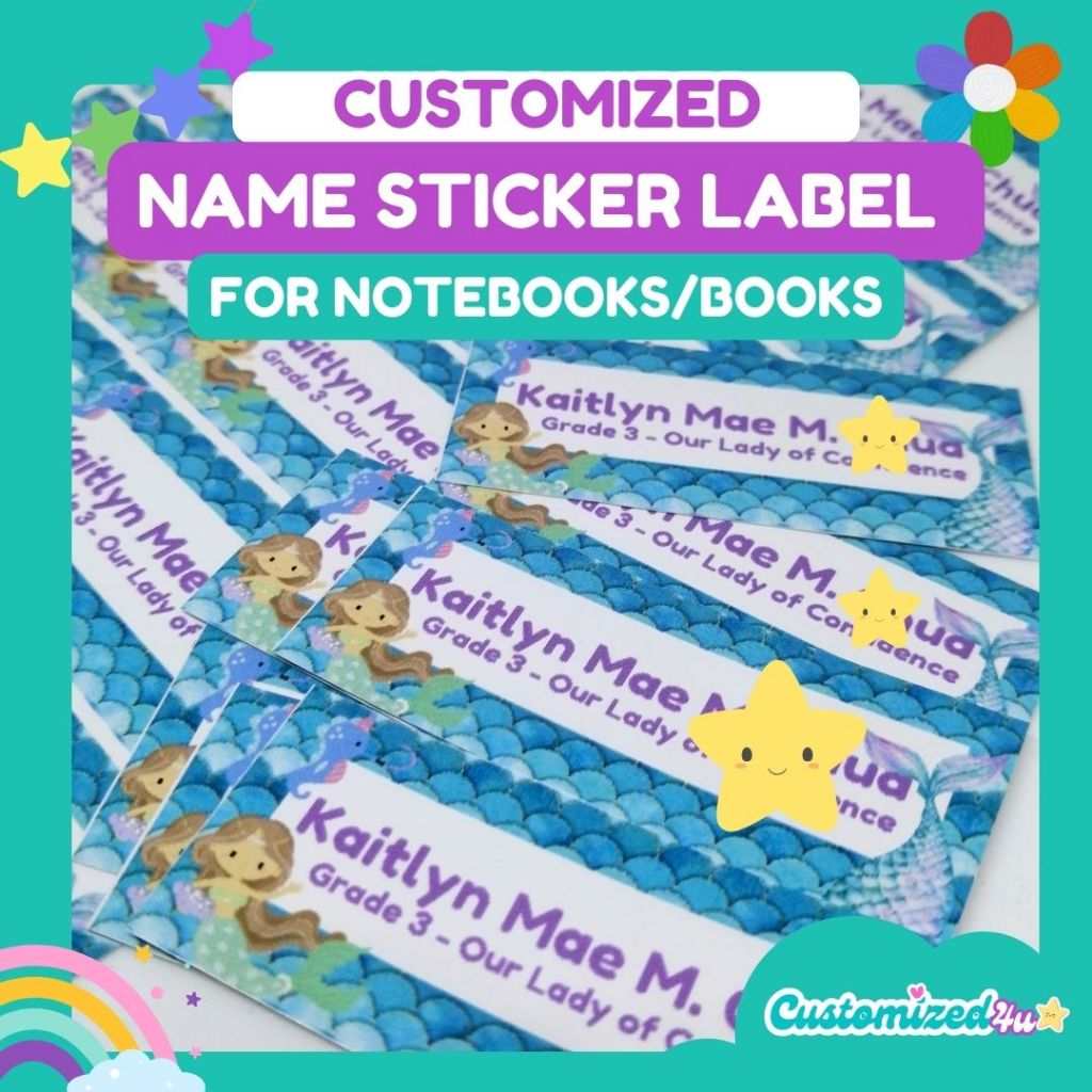 Best Seller ! Customized Name Sticker Label For Notebooks / Books ...