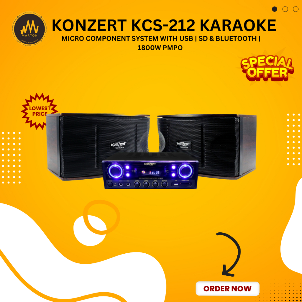 Konzert KCS-212 Karaoke | Amplifier with Speaker | Bluetooth | USB & Sd ...
