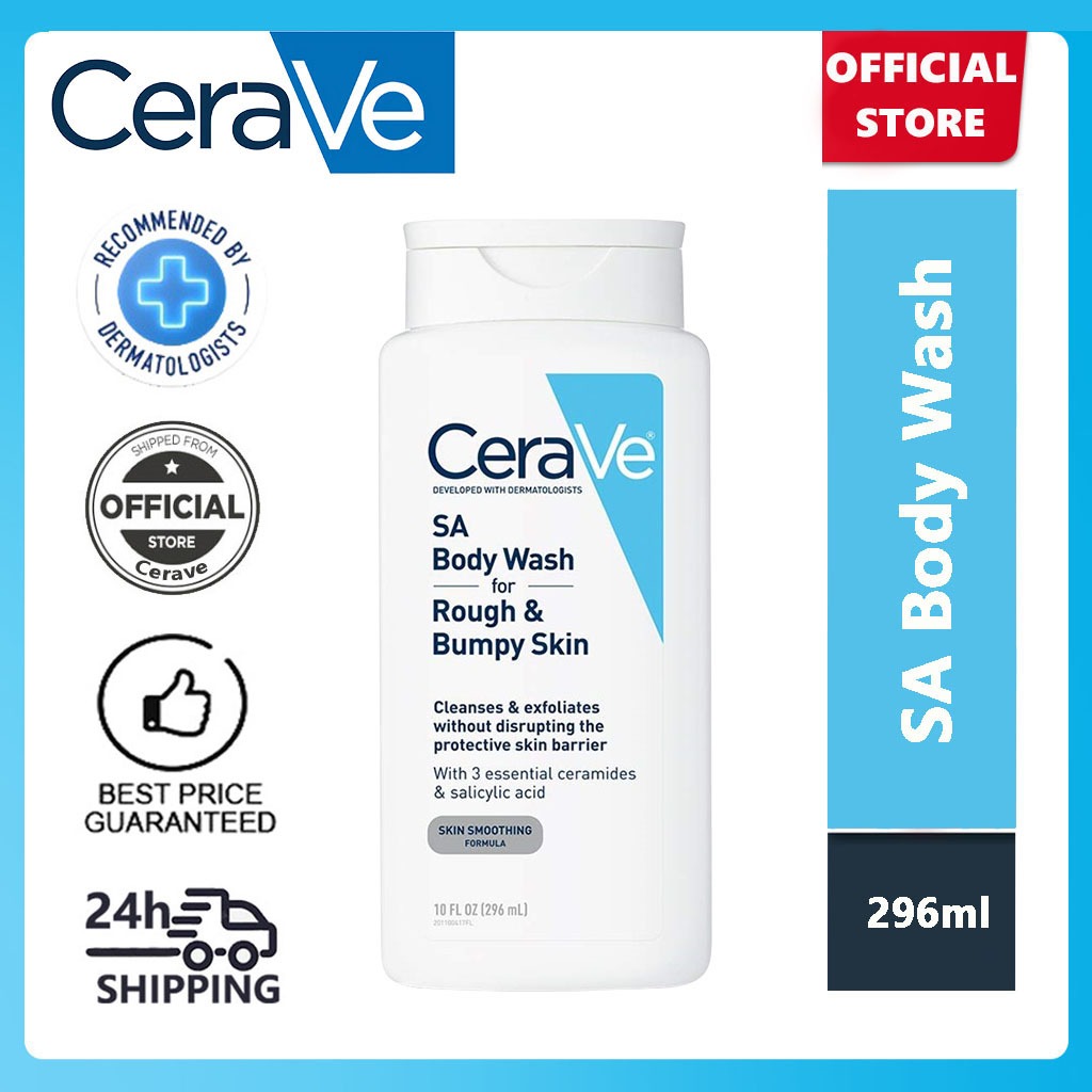 CeraVe SA Body Wash for Rough & Bumpy Skin Salicylic Acid Body Wash ...