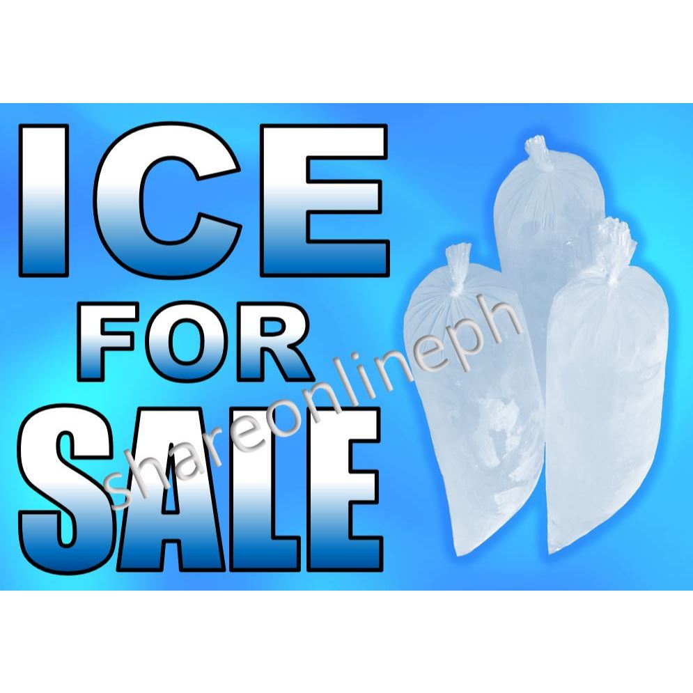 Ice For Sale Ice Cubes Signage Signboards Stickers Wall Design | Shopee ...