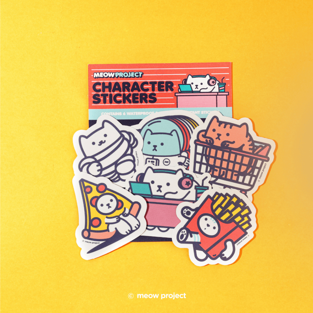 Meow Project Cat Character Series Waterproof Sticker Pack | Shopee ...