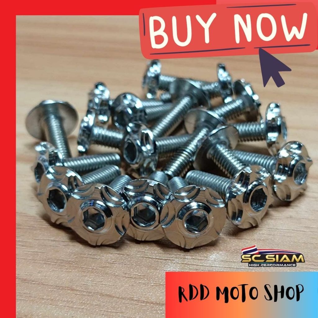 SC SIAM CNC BOLTS 6X20 MM BODY BOLT WAVE / XRM / RAIDER 150 CARB / FI ...