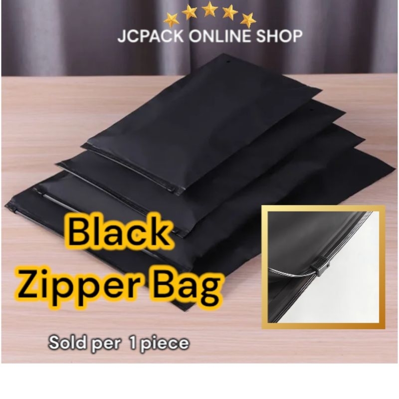 JCPACK | ALL Black Ziplock Pouch Zipbag Matte Texture Resealable • good ...