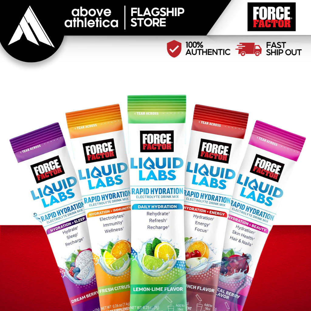 Force Factor Liquid Labs Rapid Hydration Electrolyte Drink Mix - 1 ...