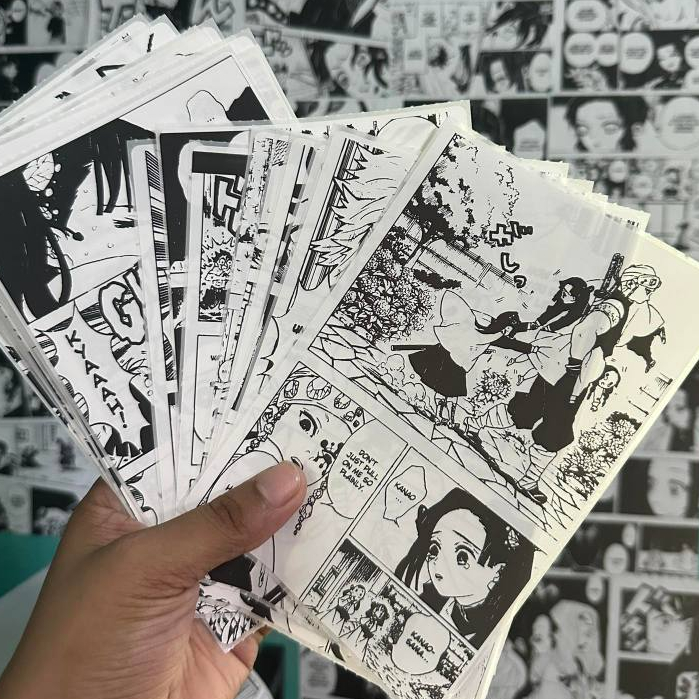 10PCS A6 Anime Manga Panel Random Episodes Waterproof Black/White ...