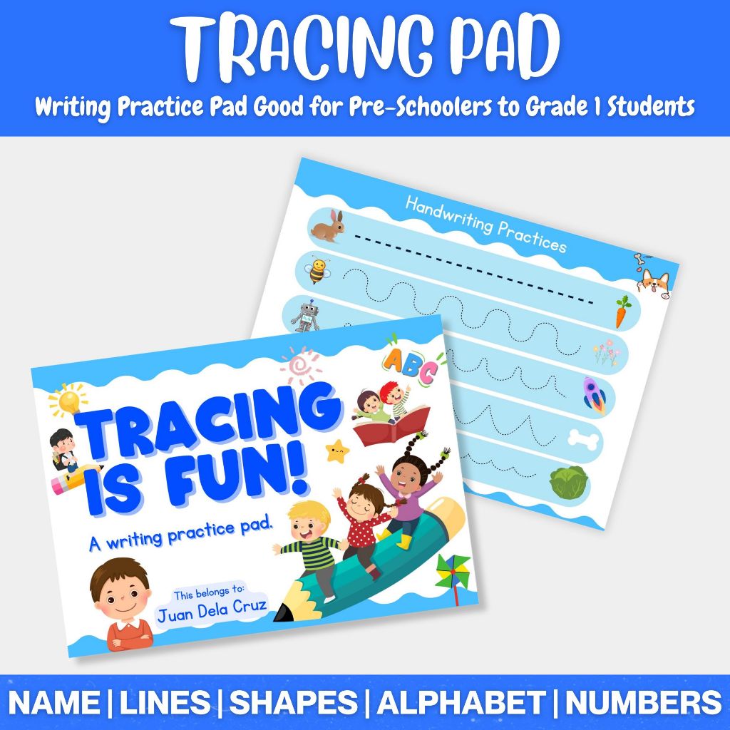 TRACING PAD/WORKSHEET (A Writing Practice Pad for Kids) | Shopee ...