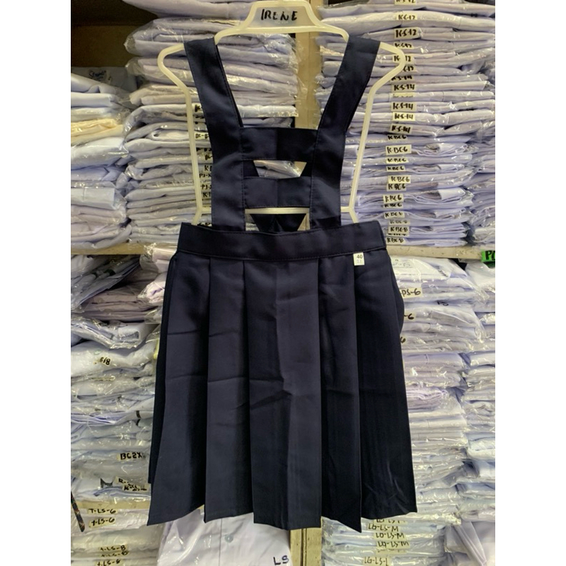 SCHOOL UNIFORM NAVY BLUE JUMPER BACK PLEATS PITCH TWILL | Shopee ...